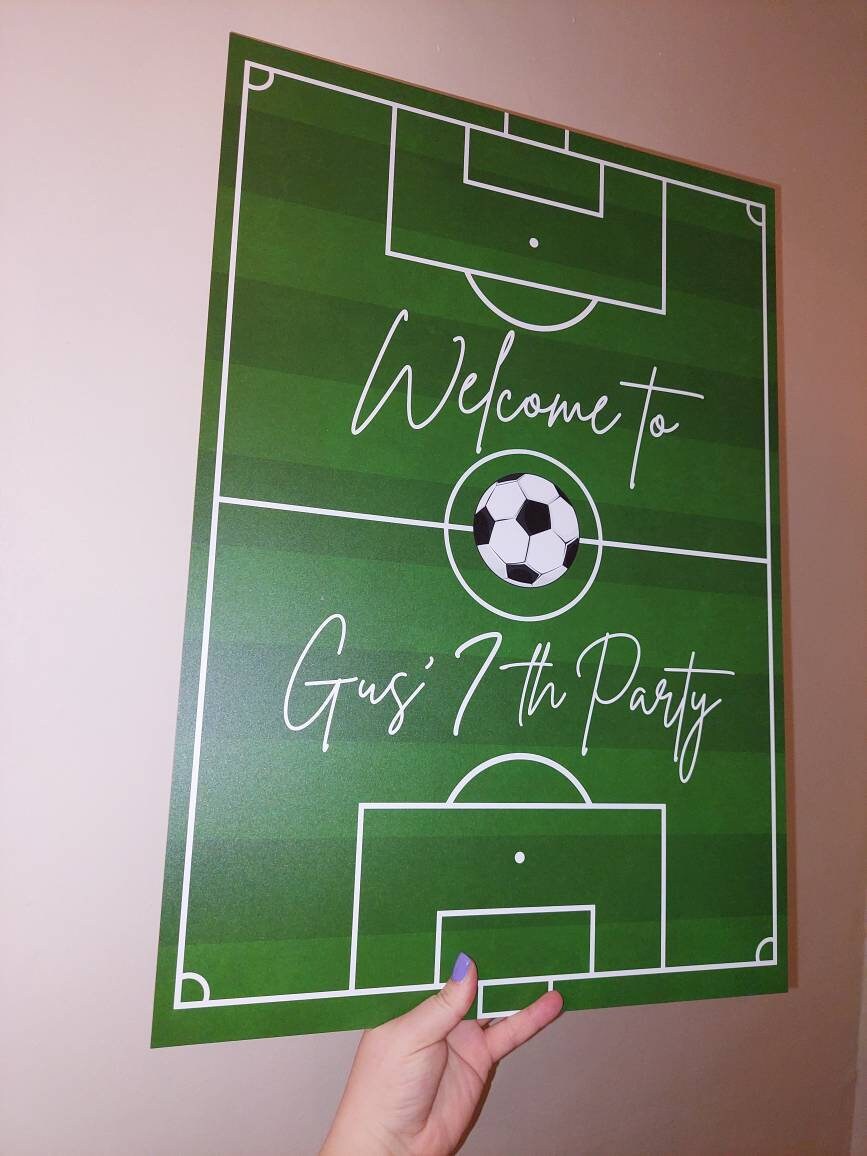 Football Pitch Welcome Board Sign Personalised Birthday - Etsy