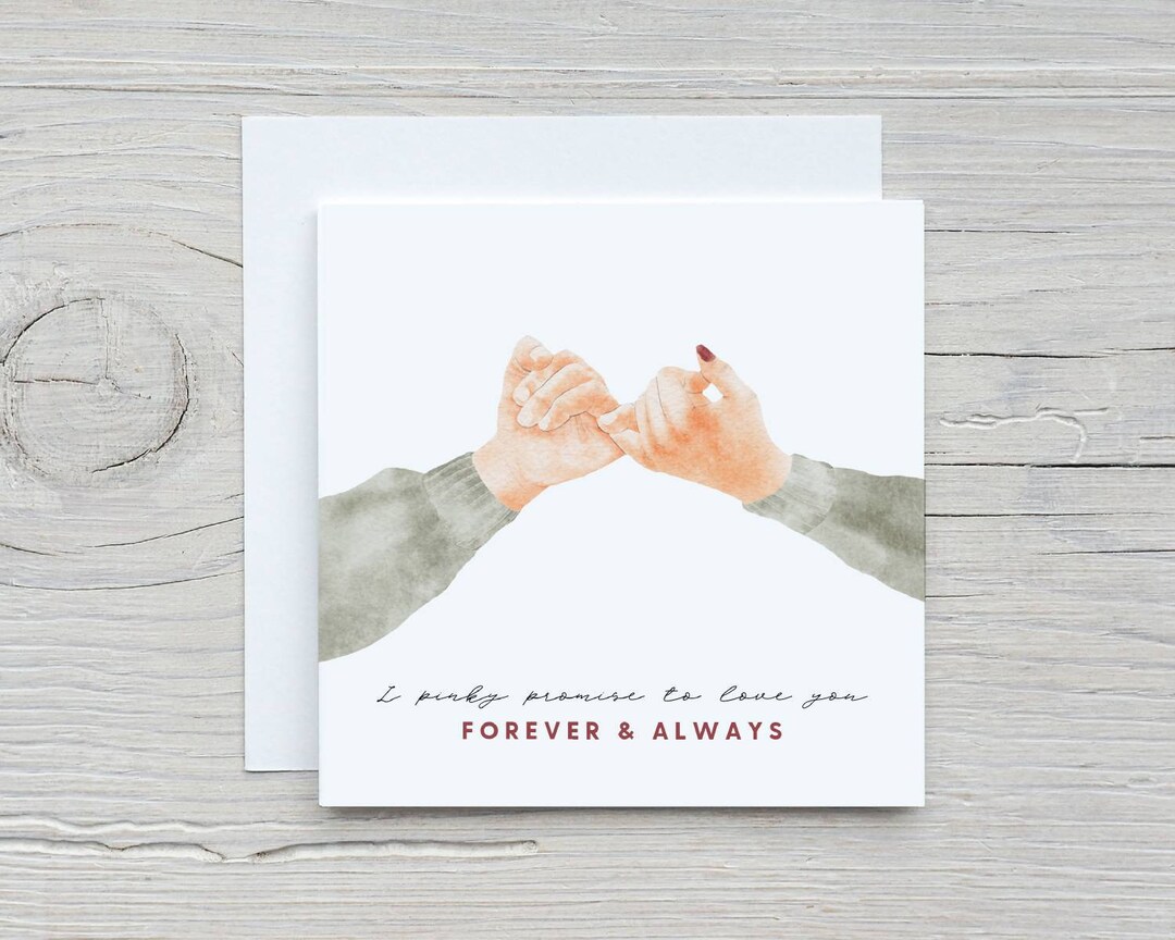 Couples Card Pinky Promise Card Valentine Card Anniversary Card - Etsy