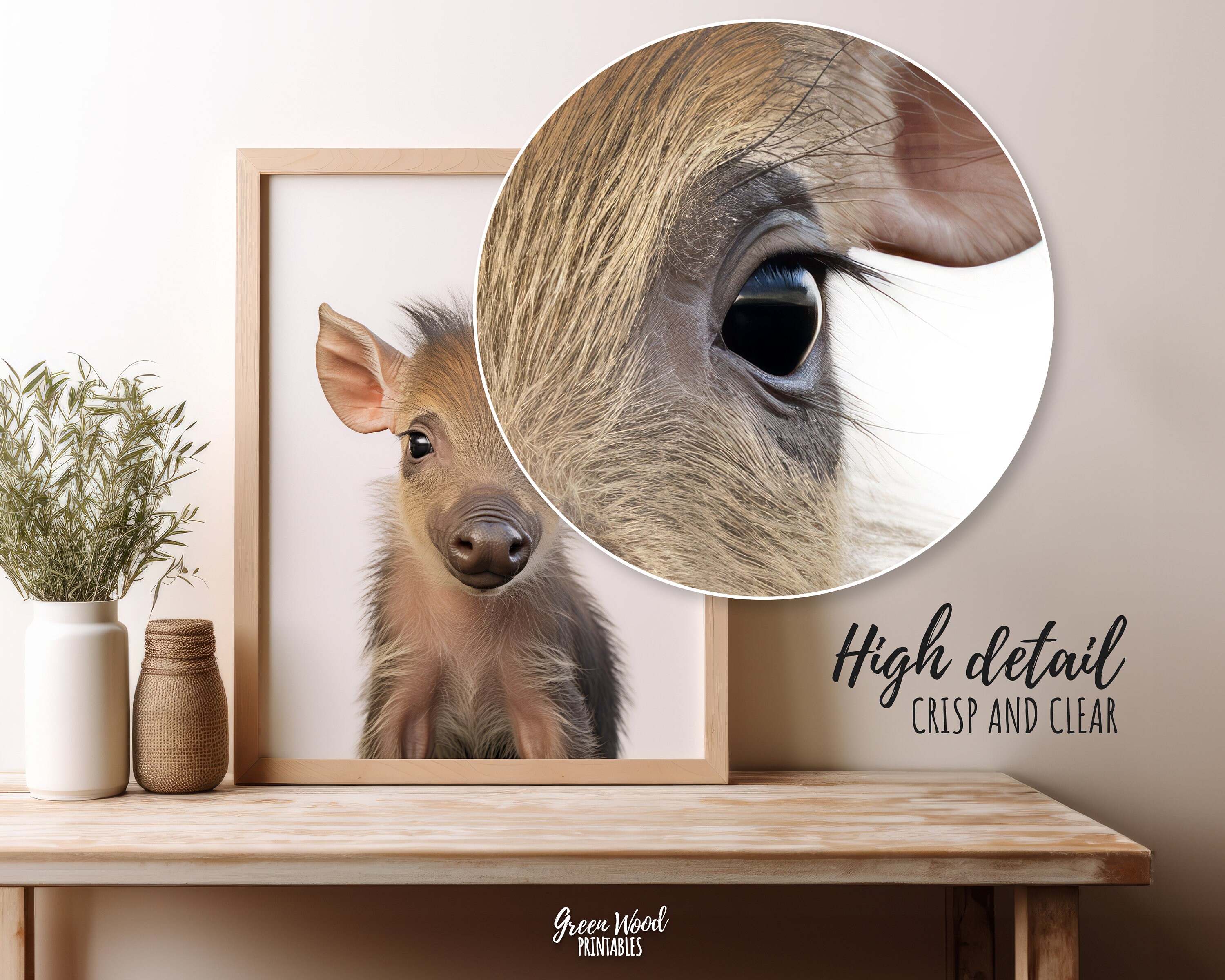 Printable Baby Warthog Head Picture Nursery Print, Warthog Poster ...