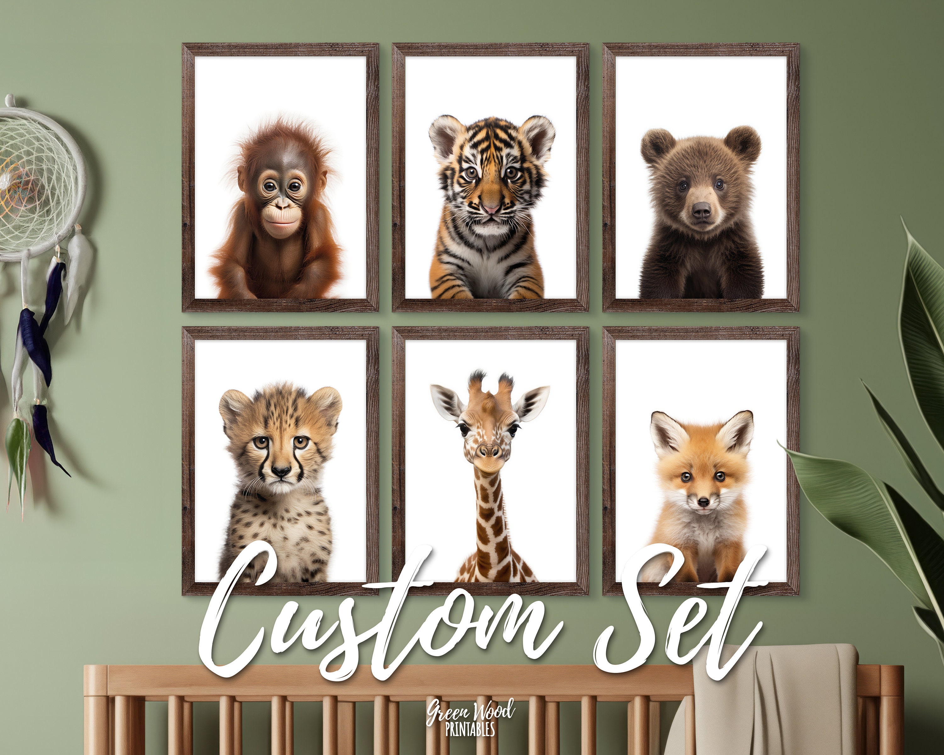 Downloadable Baby Animal Prints Set, Woodland Baby Shower Decoration ...