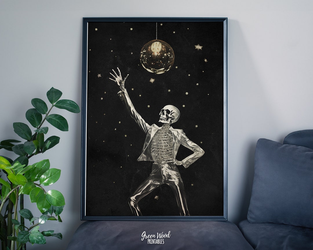Halloween Decor Indoor, Halloween Party Dancing Skeleton Wall Art ...