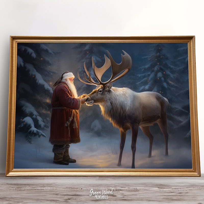 Reindeer Painting - Etsy