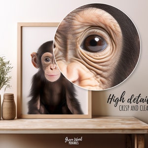 Printable Baby Chimpanzee Nursery Print, Chimp Poster Safari Nursery ...