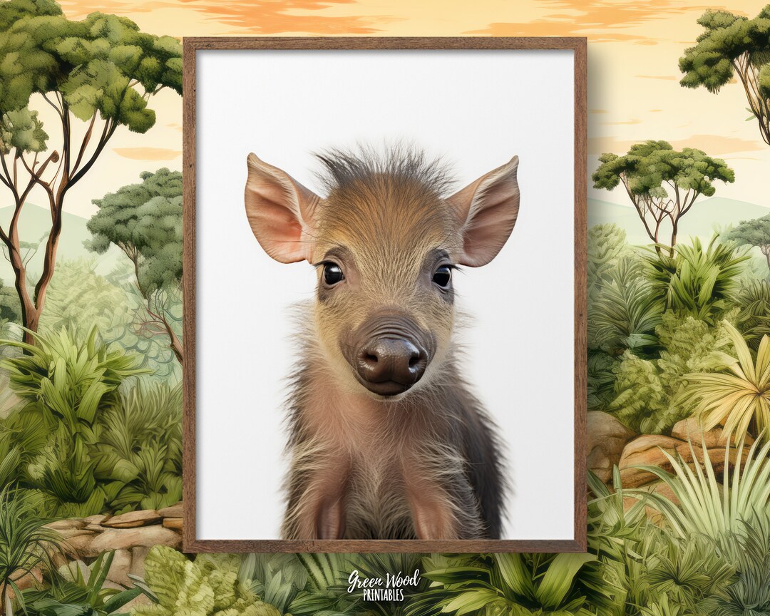 Printable Baby Warthog Head Picture Nursery Print, Warthog Poster ...