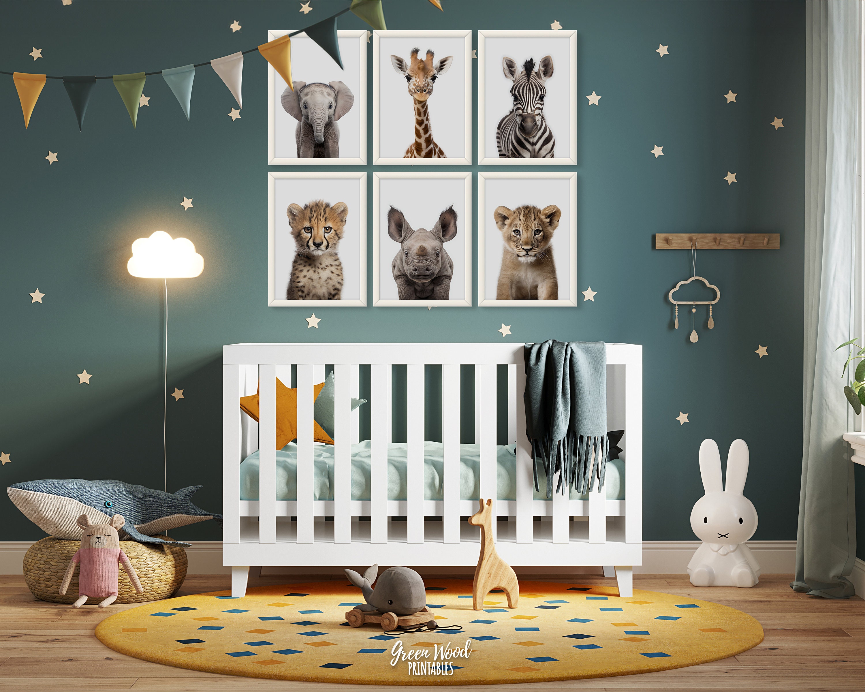 Downloadable Baby Animal Prints Set, Woodland Baby Shower Decoration ...