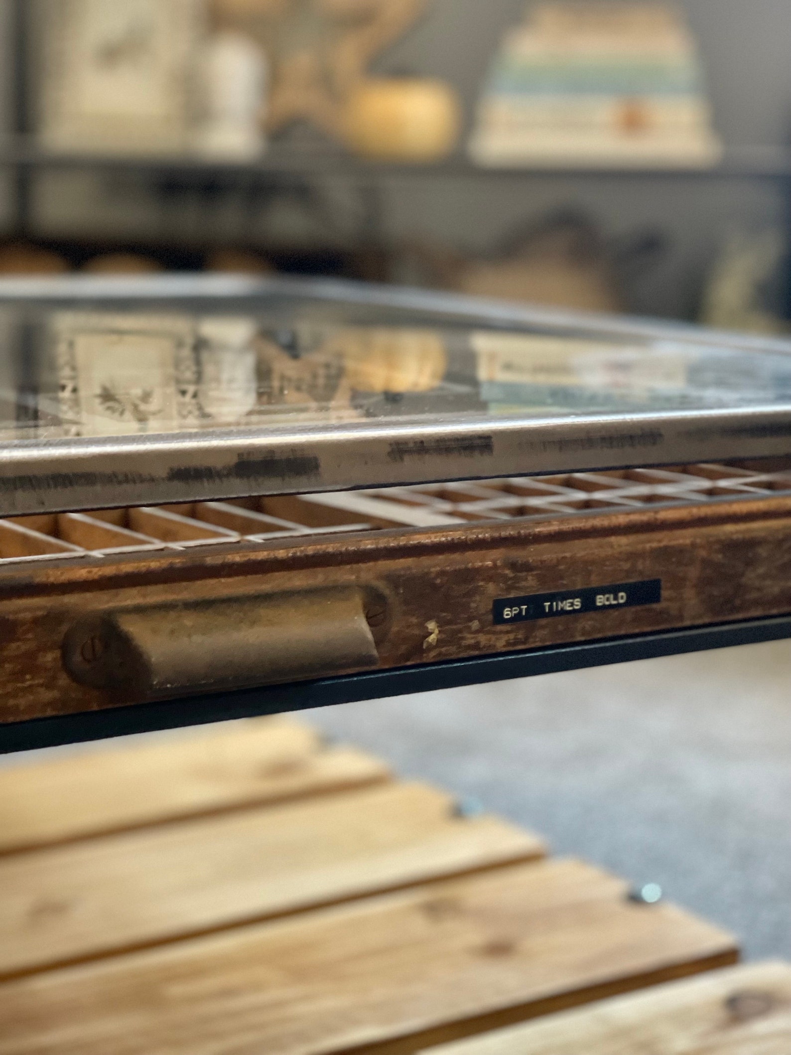 STATEMENT COFFEE TABLE Double Printers Tray Industrial Design Handmade ...