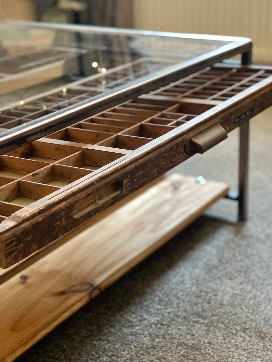 STATEMENT COFFEE TABLE Double Printers Tray Industrial - Etsy UK