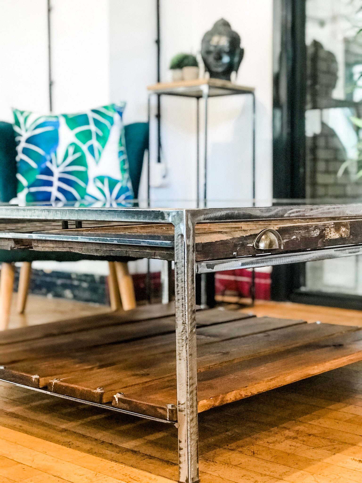 STATEMENT COFFEE TABLE Double Printers Tray Industrial | Etsy