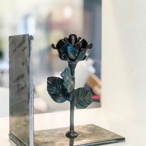 Rose Steel Bookend Set - Heavy Industrial Bookends - Roses Interior ...