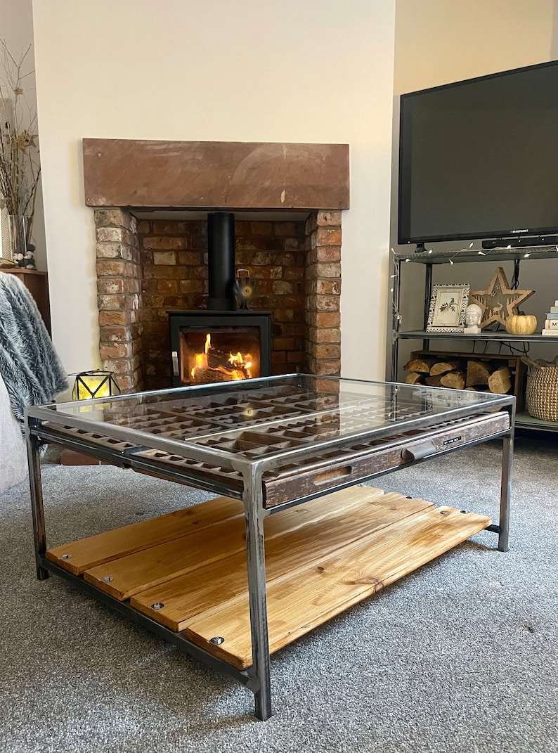 STATEMENT COFFEE TABLE - Double Printers Tray Industrial Display ...