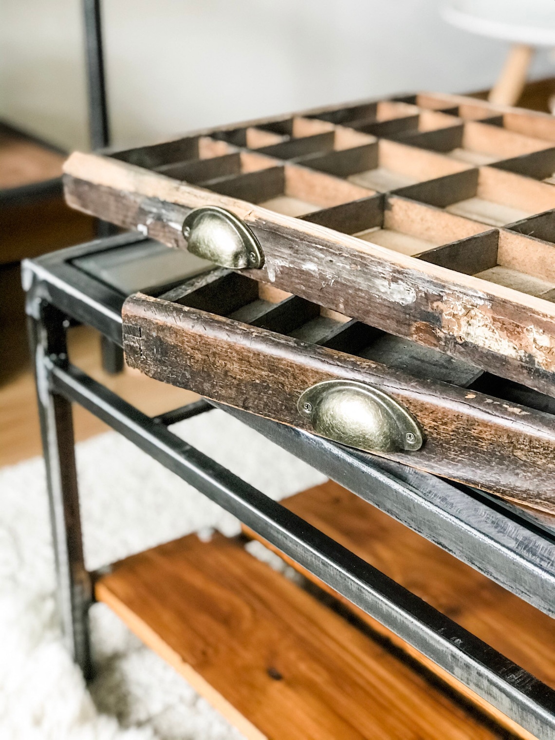 STATEMENT COFFEE TABLE Double Printers Tray Industrial | Etsy