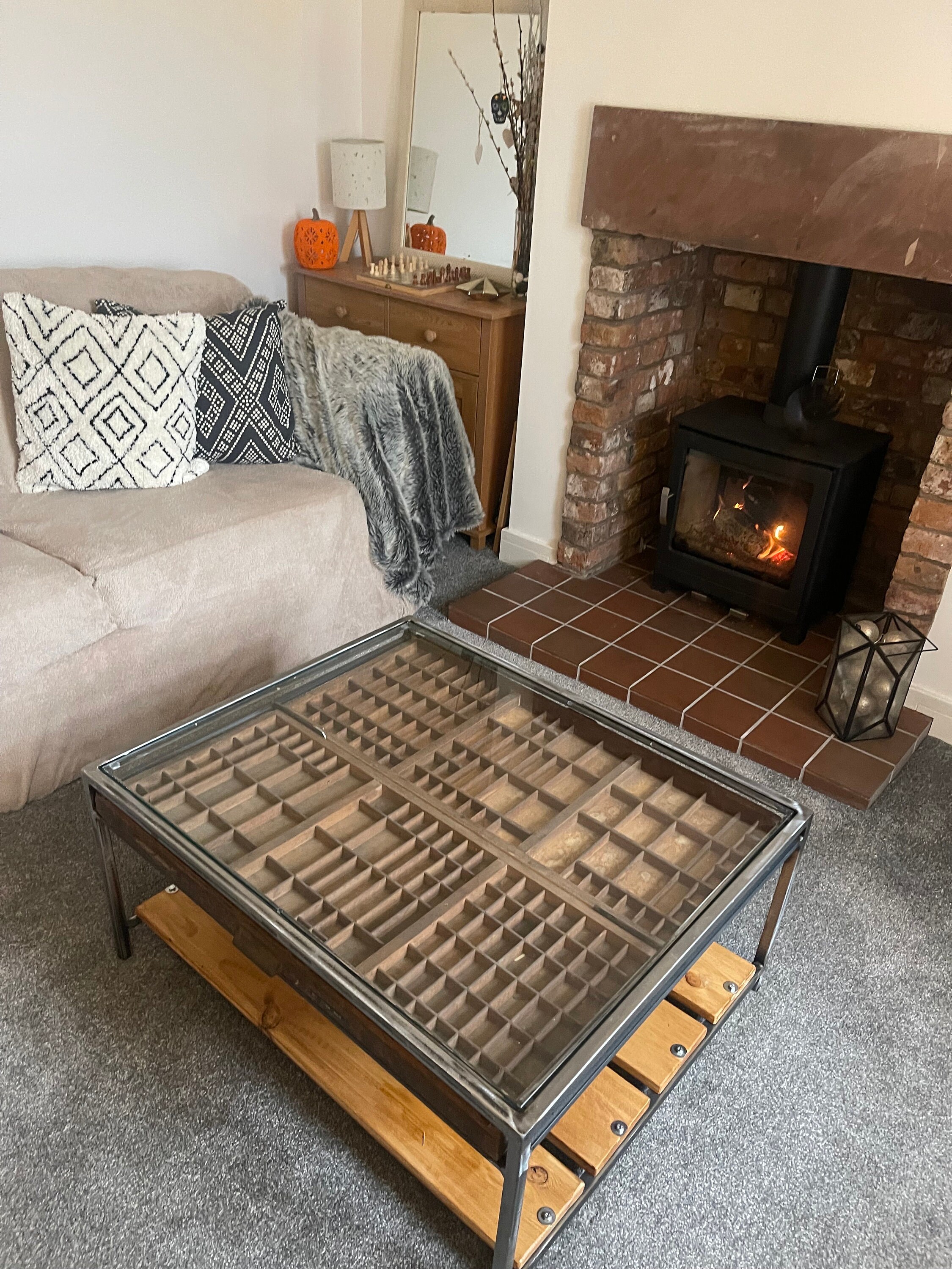 STATEMENT COFFEE TABLE - Double Printers Tray Industrial Display ...
