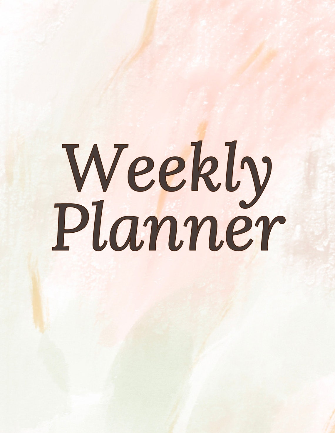 Weekly Planner Printable, Simple Weekly Planner, Minimalist Weekly ...
