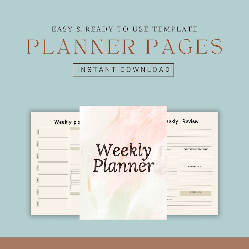 Weekly Planner Printable, Simple Weekly Planner, Minimalist Weekly ...