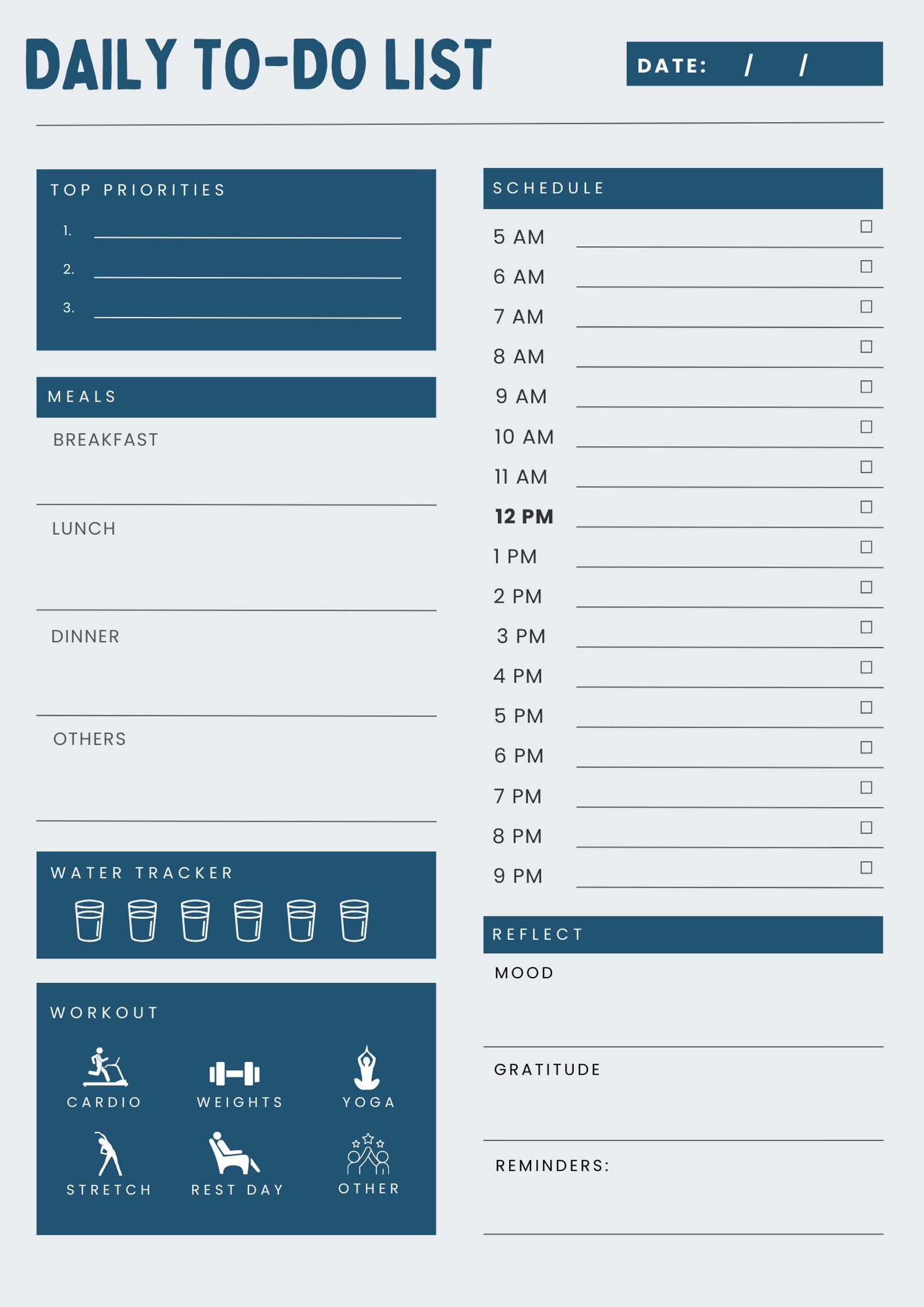 Minimal to Do List, Simple Task List Template, Printable and Fillable ...