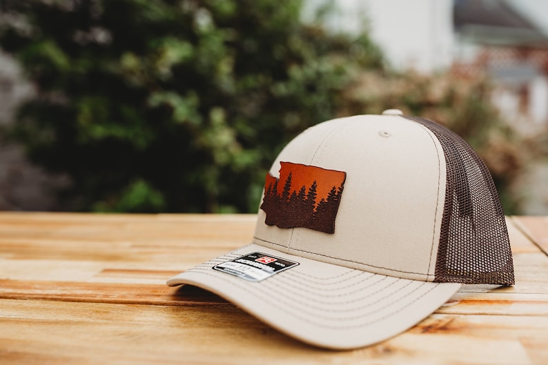 Washington State Evergreen State Leather Patch Hat - Etsy