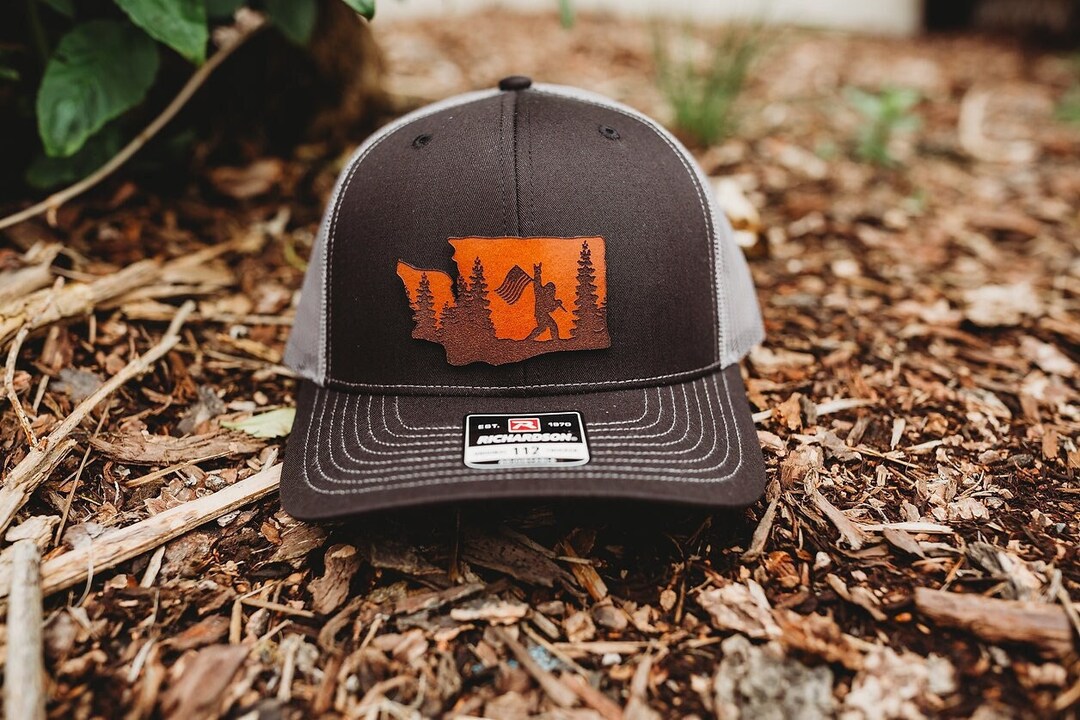 Washington Yeti Hat, Leather Patch Hat, Rock on Ball Cap, Richardson ...