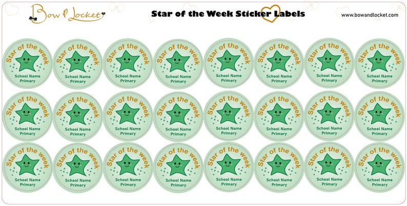 Star of the Week Teacher Reward Stickers Personalised Well - Etsy