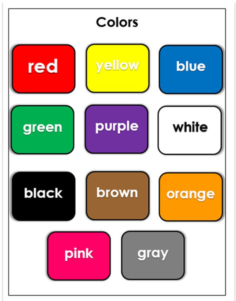 Pre-kindergarten Colors Worksheets - Etsy