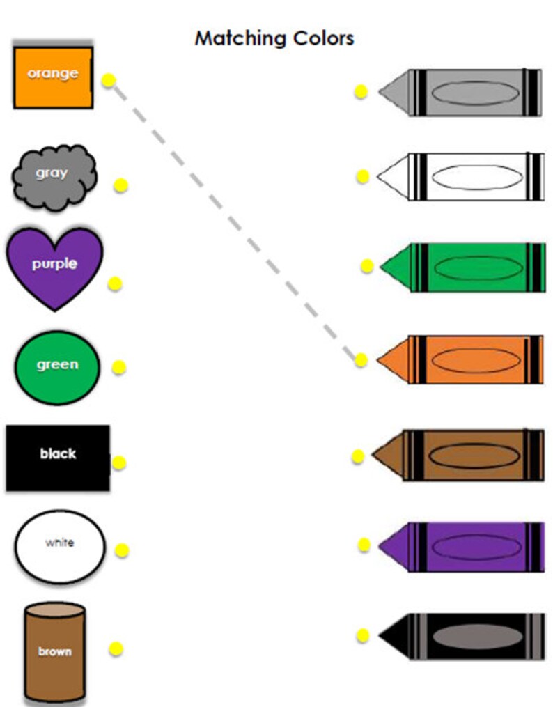 Pre-kindergarten Colors Worksheets - Etsy