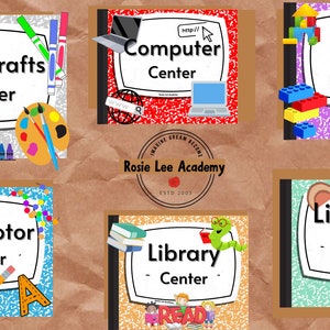 Colorful Classroom Center Signs - Etsy