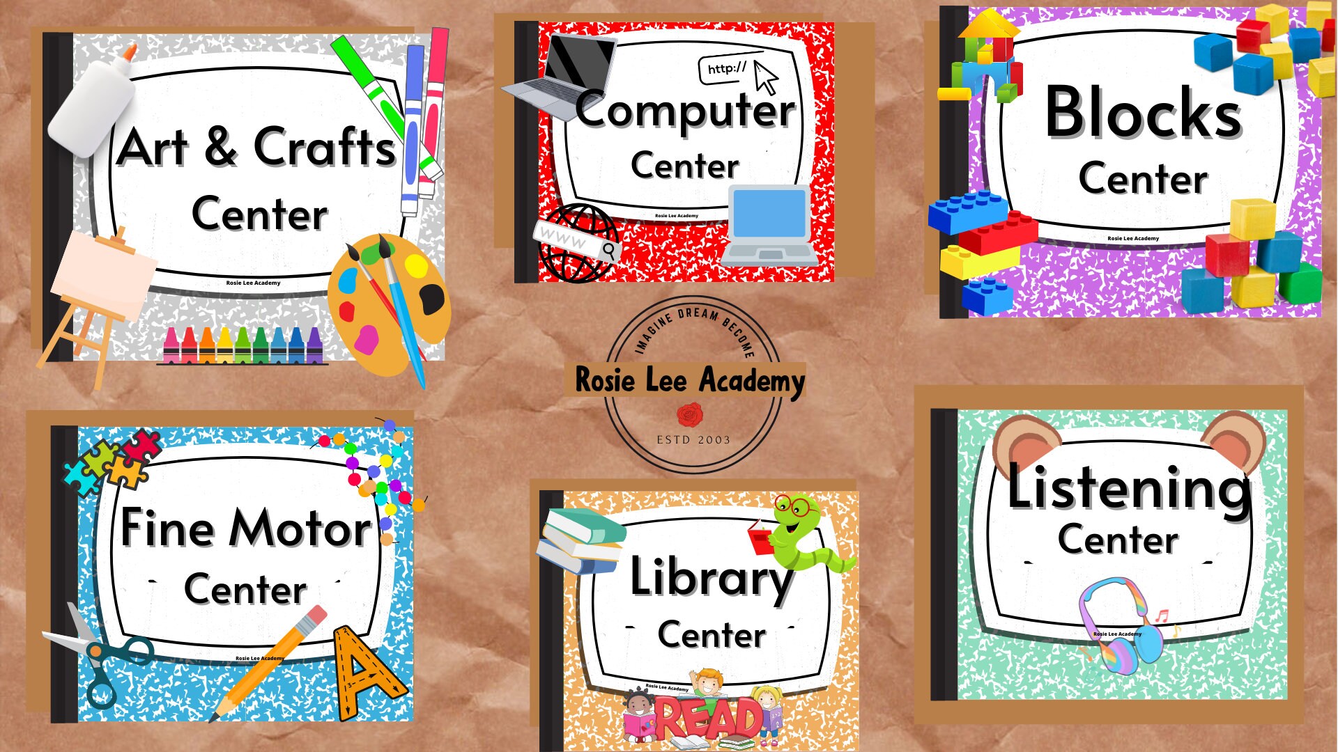 Colorful Classroom Center Signs - Etsy