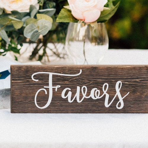Favors Sign Wedding Wooden Sign Rustic Table Decor - Etsy