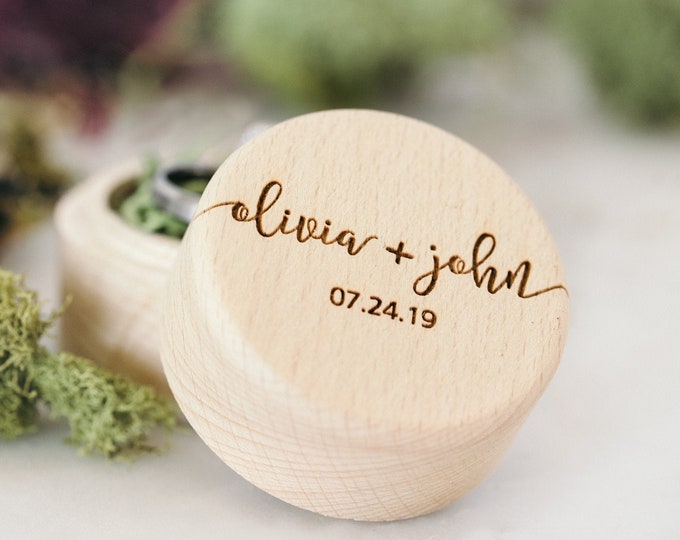Square Double Ring Box Personalized Ring Box Wedding Ring - Etsy
