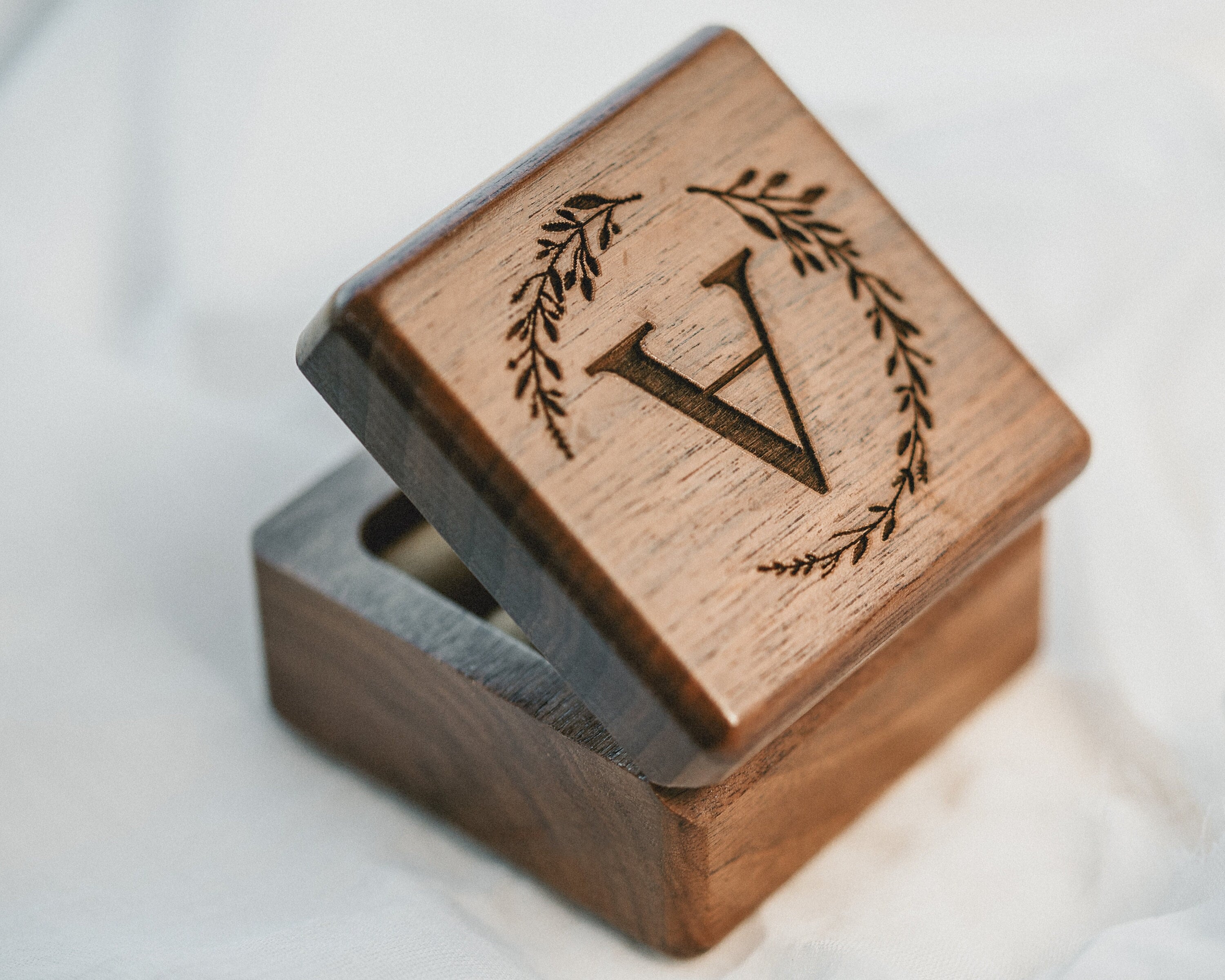 Square Double Ring Box Personalized Ring Box Wedding Ring - Etsy