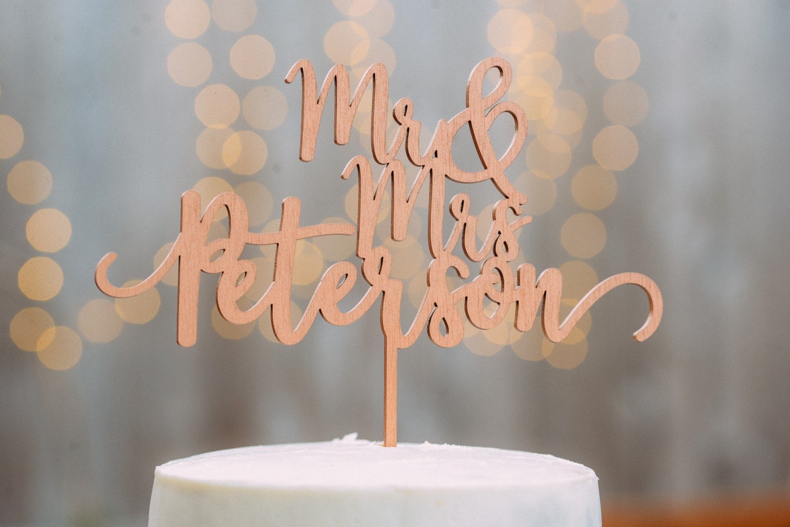 Personalized Wedding Cake Topper Mr and Mrs Cake Topper - Etsy