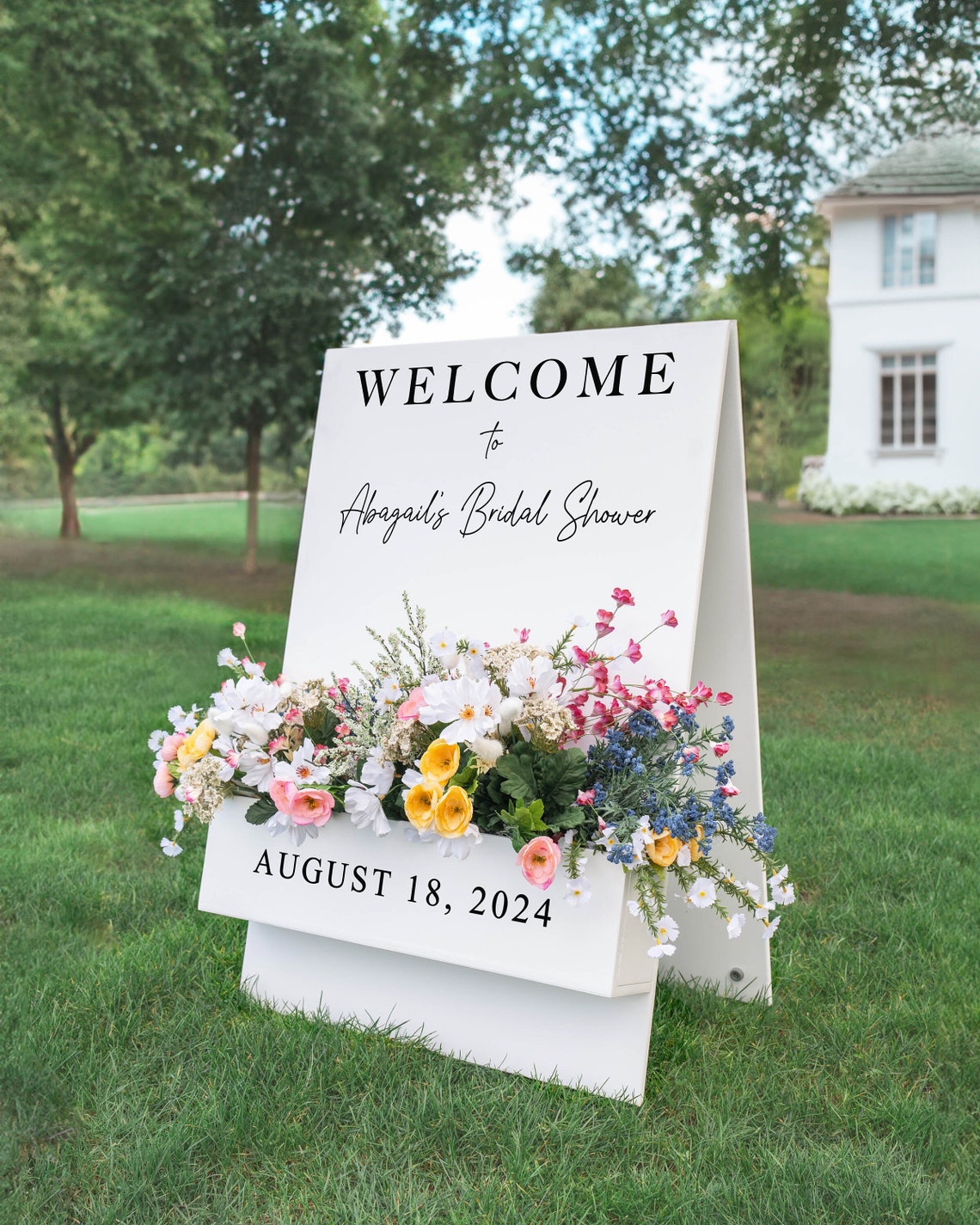 Bridal Shower Welcome Sign Flower Box Sign - Personalized Decor #FBS03 ...