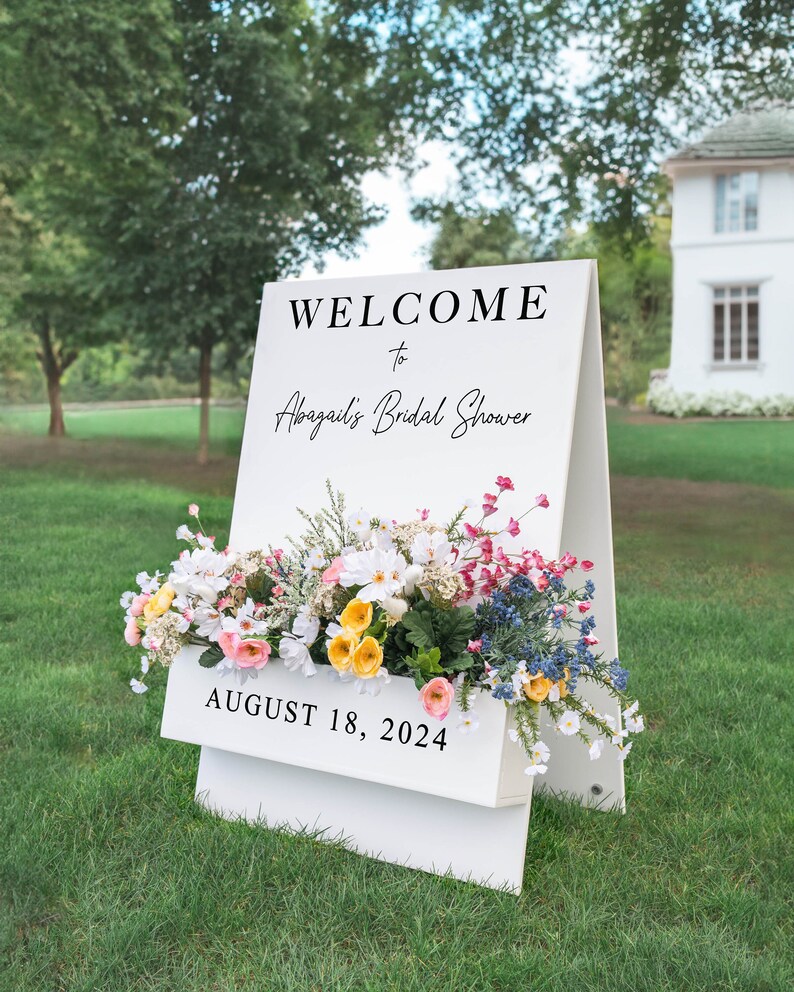 Bridal Shower Welcome Sign Flower Box Sign - Personalized Decor #FBS03 ...