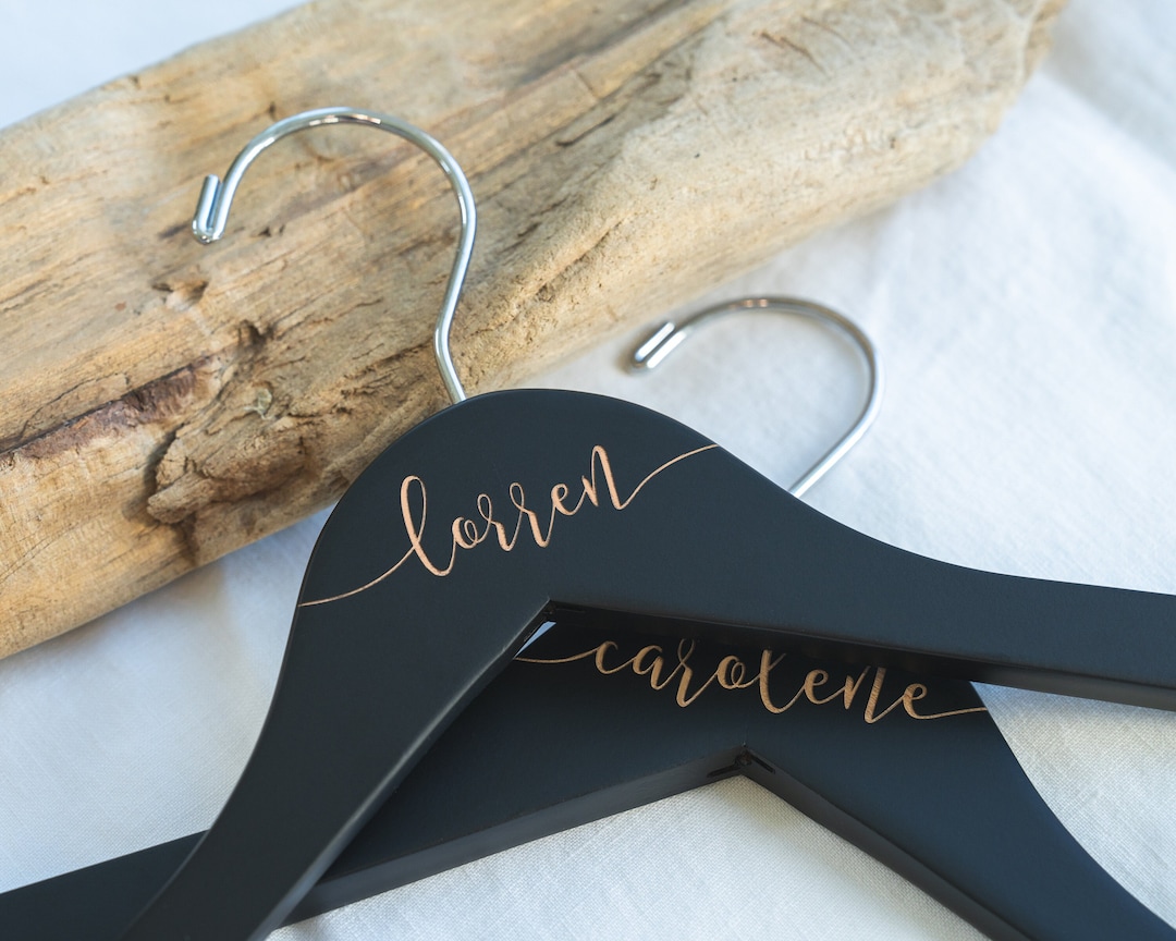 Personalized Bridesmaid Hangers - Wedding Hanger - Wooden Engraved ...