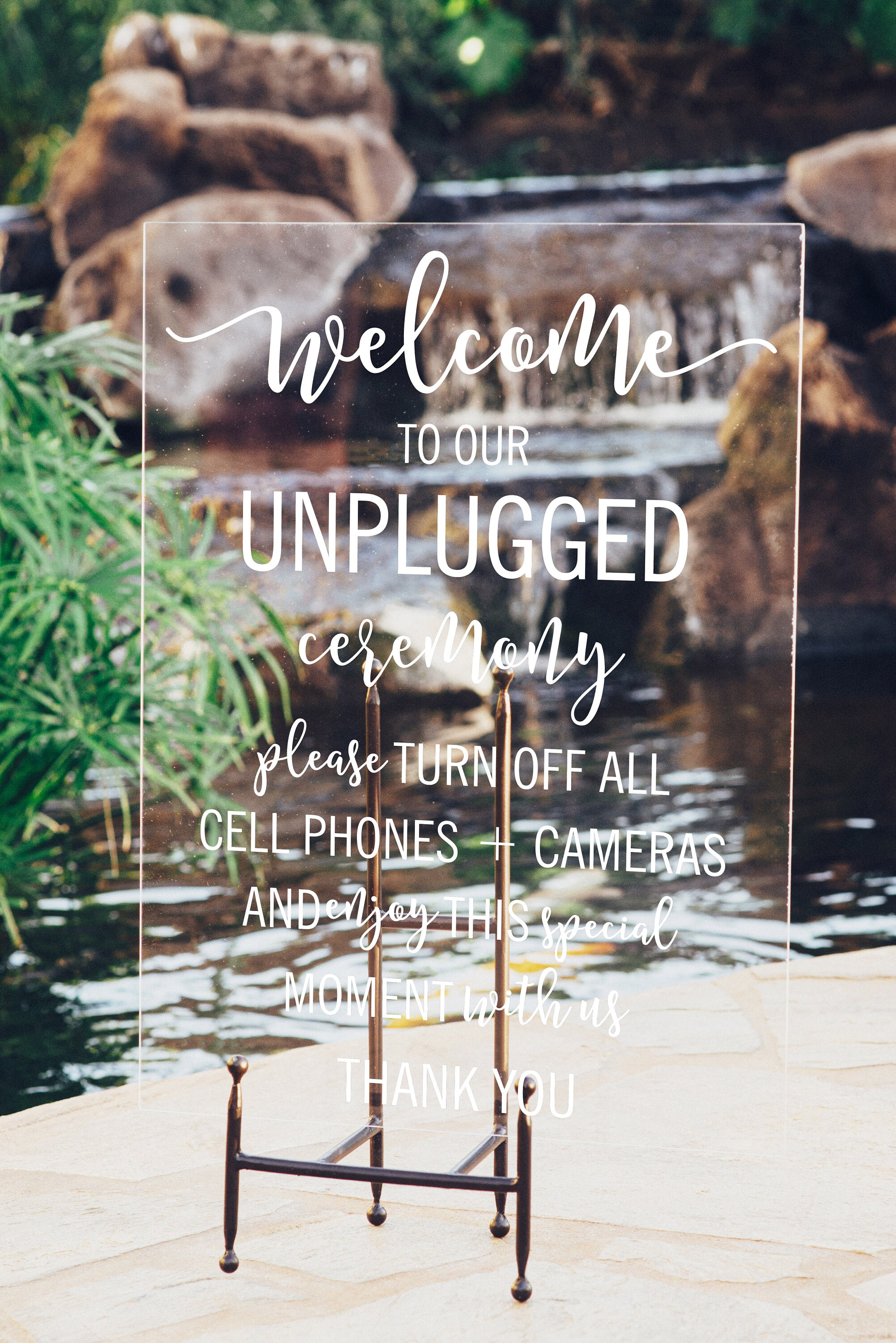 Unplugged Wedding Sign Clear Acrylic Sign Unplugged | Etsy