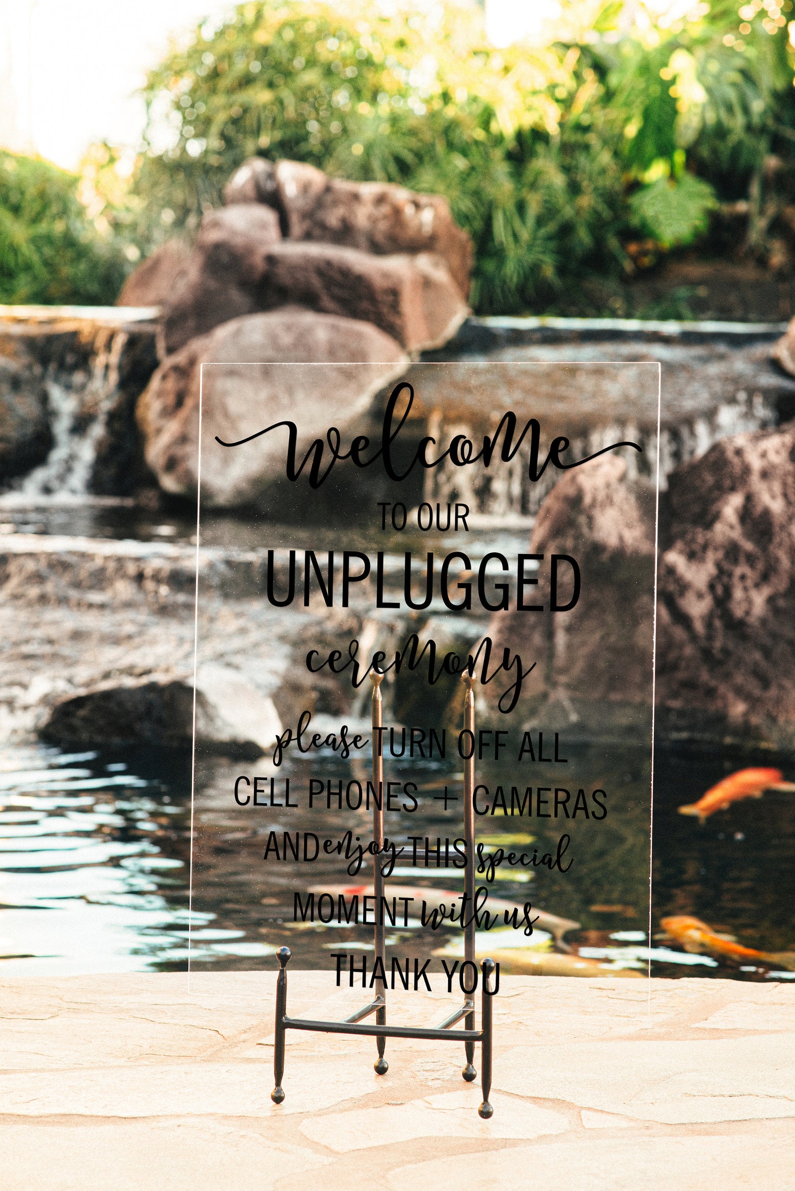 Unplugged Wedding Sign Clear Acrylic Sign Unplugged - Etsy