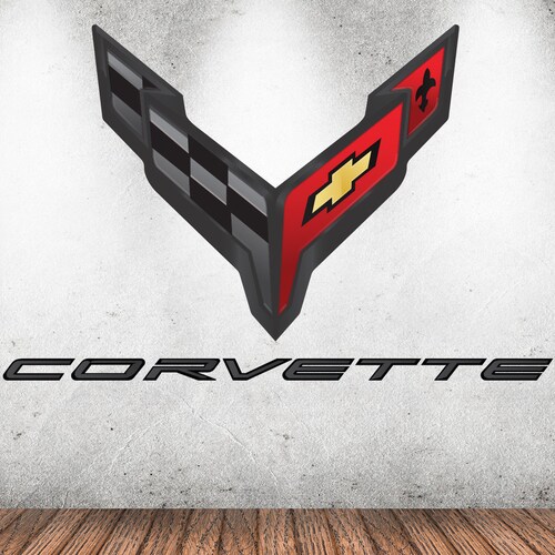 Corvette Logo Wall Decal Art Racing Car Vinyl Wall Sticker - Etsy