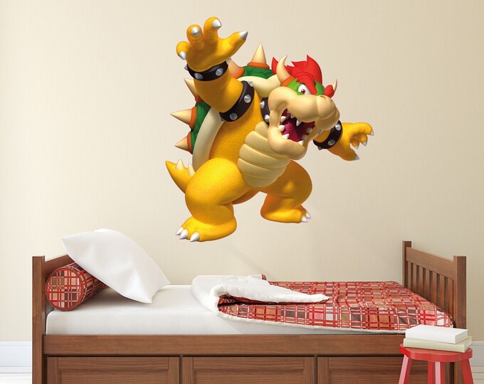 Super Wall Decal, Inspired Bowser Decal Sticker Wall Mural, Game Kids ...