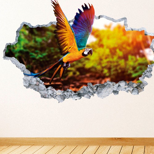 Macaw Wall Decal 3D Art Stickers Vinyl Wall Decor - Etsy