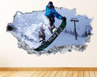 Police Car Wall Decal Sport 3D Smashed Wall Art Sticker Kids Decor ...