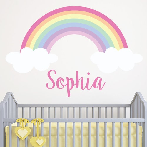 Rainbow Custom Name Wall Decal Girls Personalized Name - Etsy