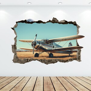 Airplane Wall Decal 3D AI Graphic Wall Art Sticker, Wall Decor ...