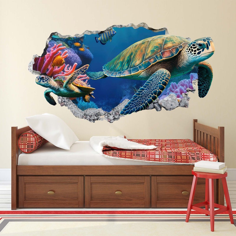 Sea Turtle Wall Mural - Etsy