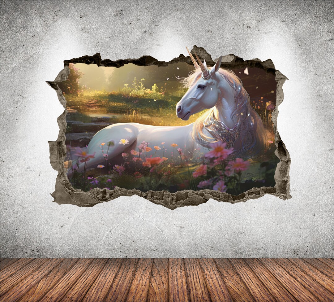 Unicorn Magic Wall Decal 3D AI Graphic Wall Art Sticker, Wall Decor ...