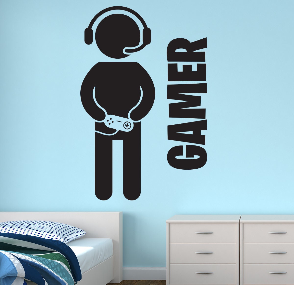 Gamer Wall Art Decal Sticker Gaming Room Vinyl Wall Decor - Etsy