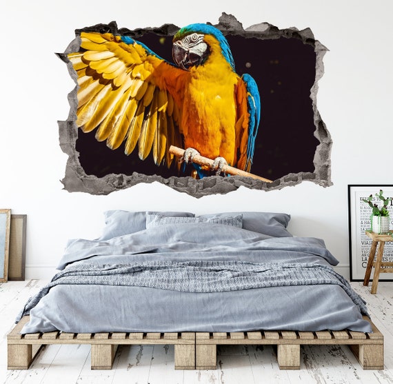 Macaw Wall Decal 3D Art Stickers Vinyl Wall Decor - Etsy