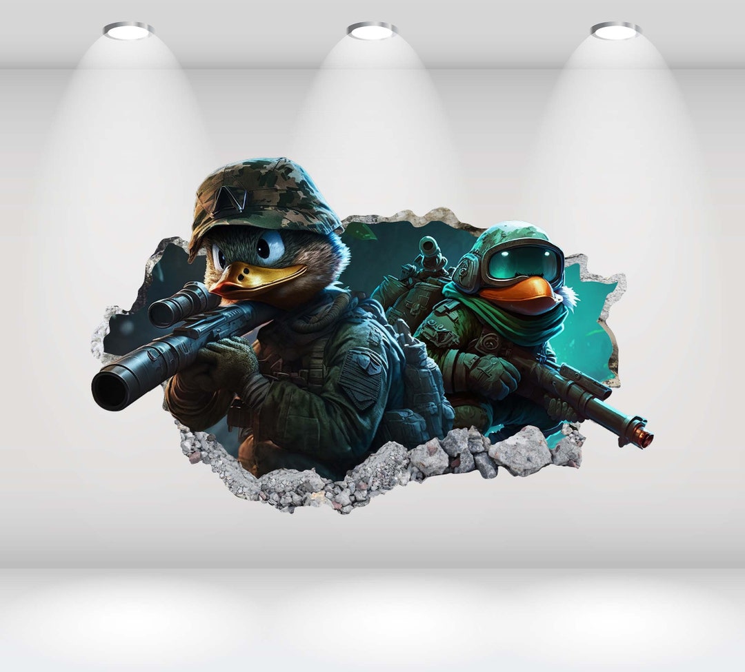 Soldier Duck 3D Wall Decal Art Decor Sticker Warzone Wall Sticker Art ...