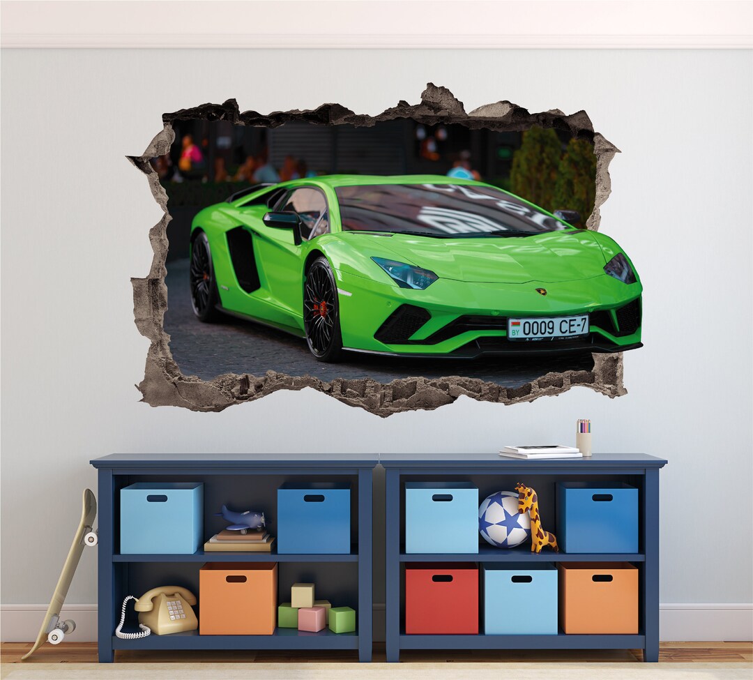 Race Car Wall Decal 3D AI Graphic Wall Art Sticker, Wall Decor ...