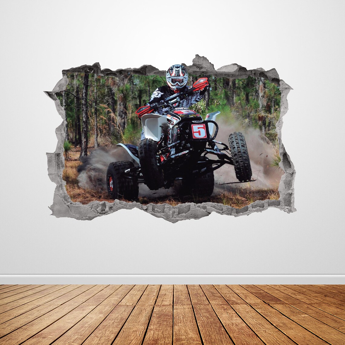 Quad Wall Decal Smashed 3D Graphic off Road Sports Quad Bike - Etsy