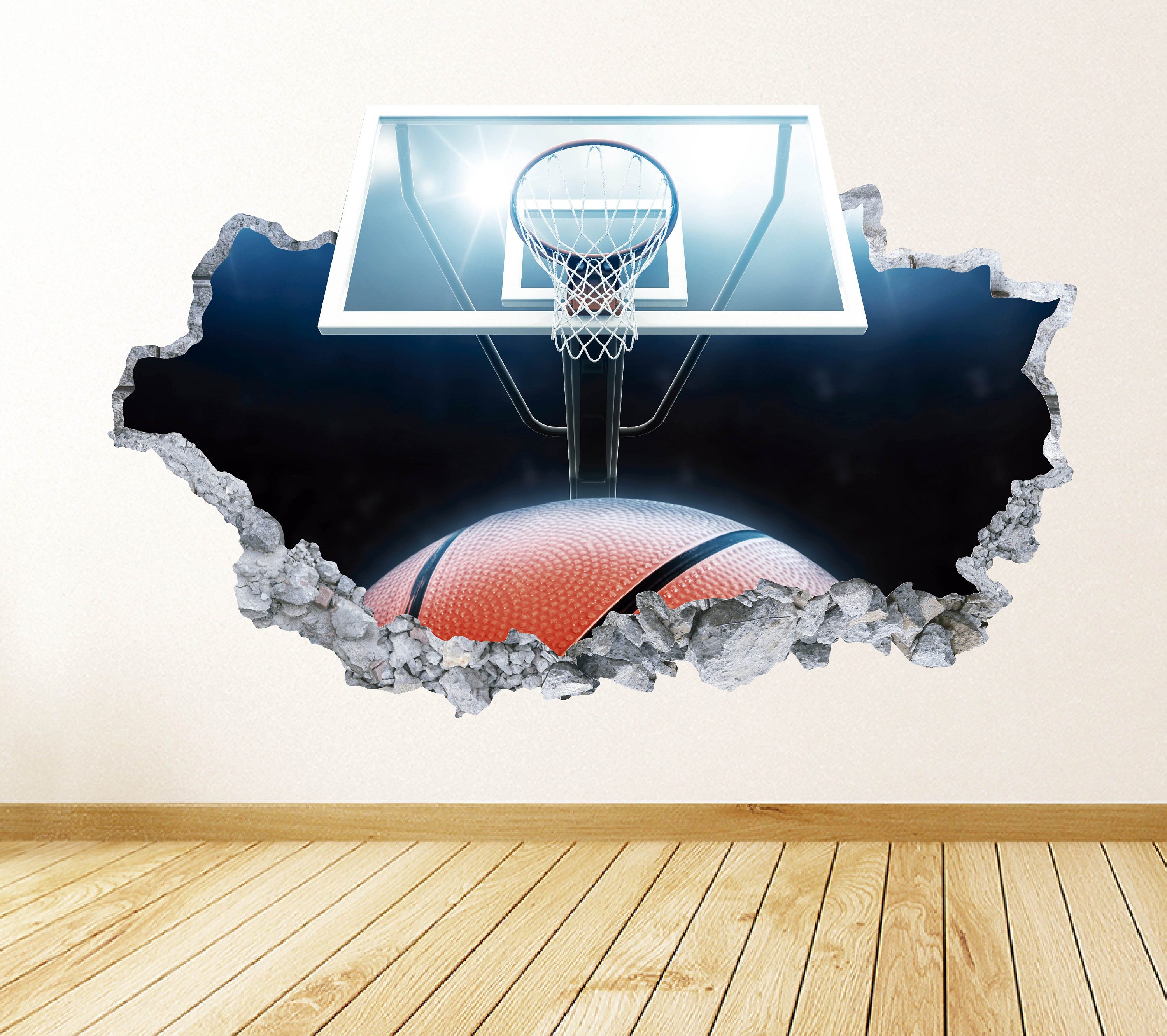 Basketball Smashed 3D Wall Decal Sports Vinyl Decor Sticker - Etsy