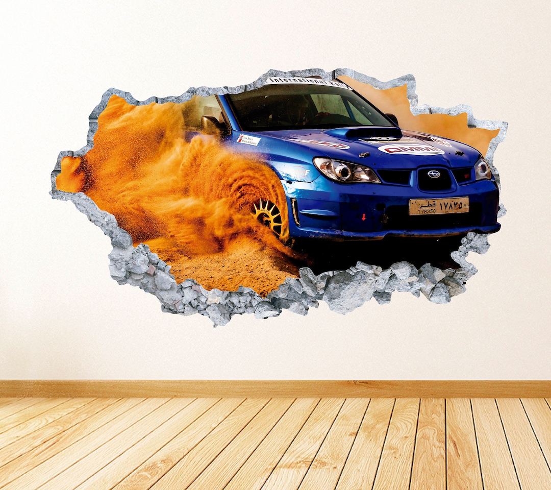 Racing Car Smashed Wall Decal Rally Racing Wall Decor Kids Bedroom ...